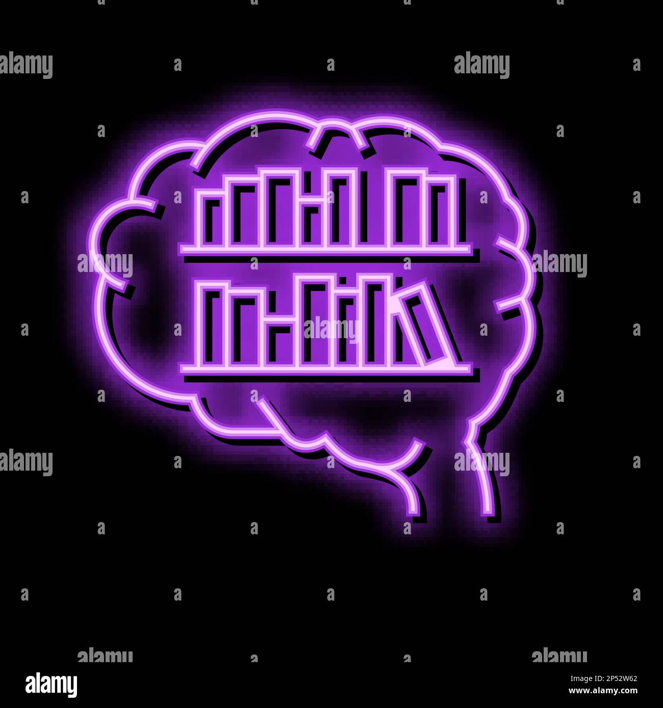 knowladge brain human neon glow icon illustration Stock Vector Image ...