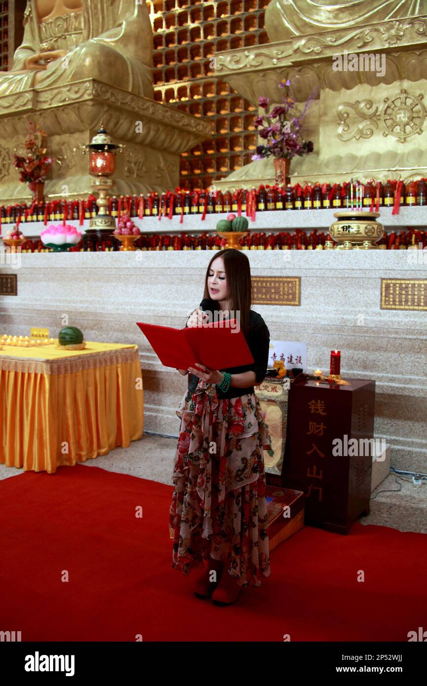 Singer Sammi Kao attends a group wedding ceremony in Jilin,China on ...