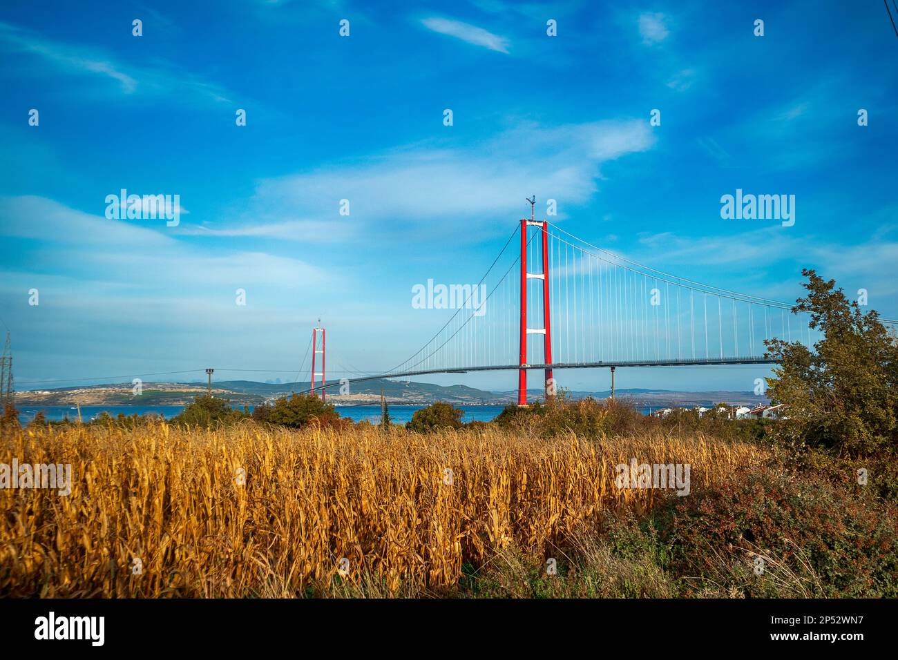 The Canakkale 1915 Bridge in Canakkale, Turkey. One of the longest ...