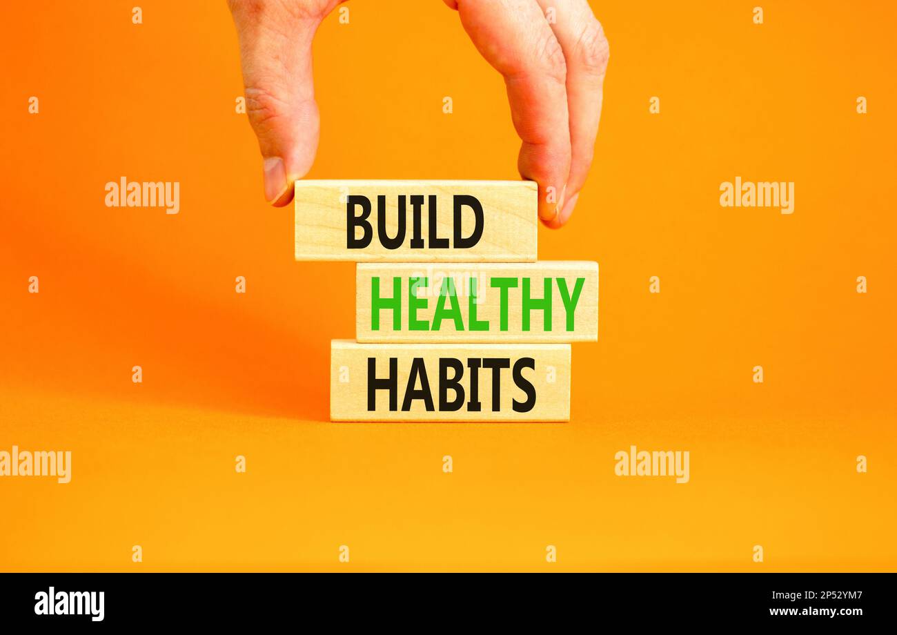 Motivation and Build healthy habits symbol. Concept words Build healthy ...