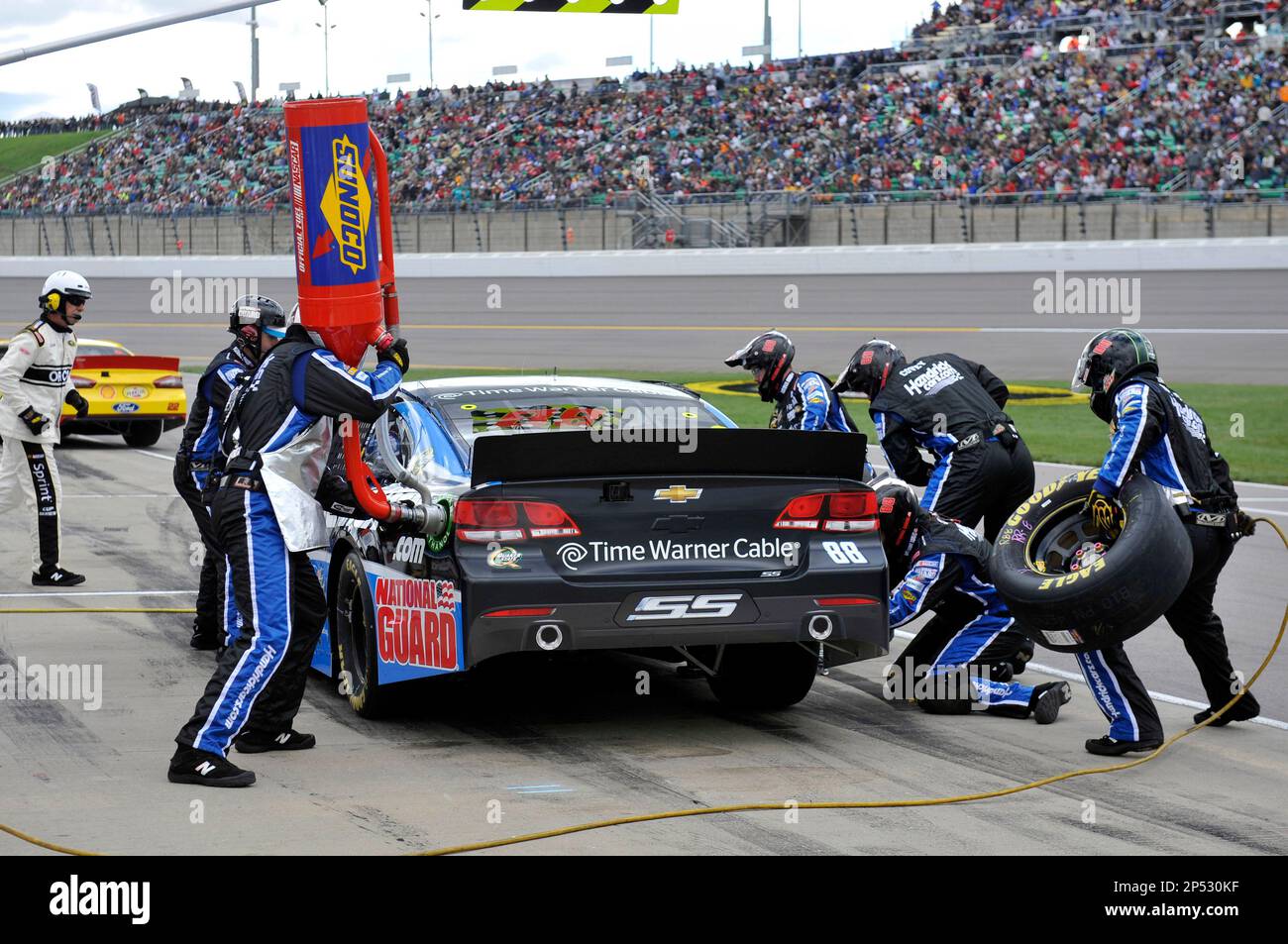 Dale Earnhardt Jr. (88) pit stop during the NASCAR Sprint Cup Series ...