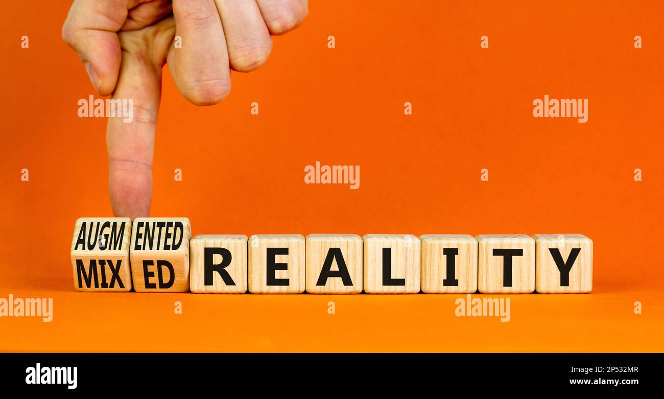 Augmented or mixed reality symbol. Concept words Augmented reality ...