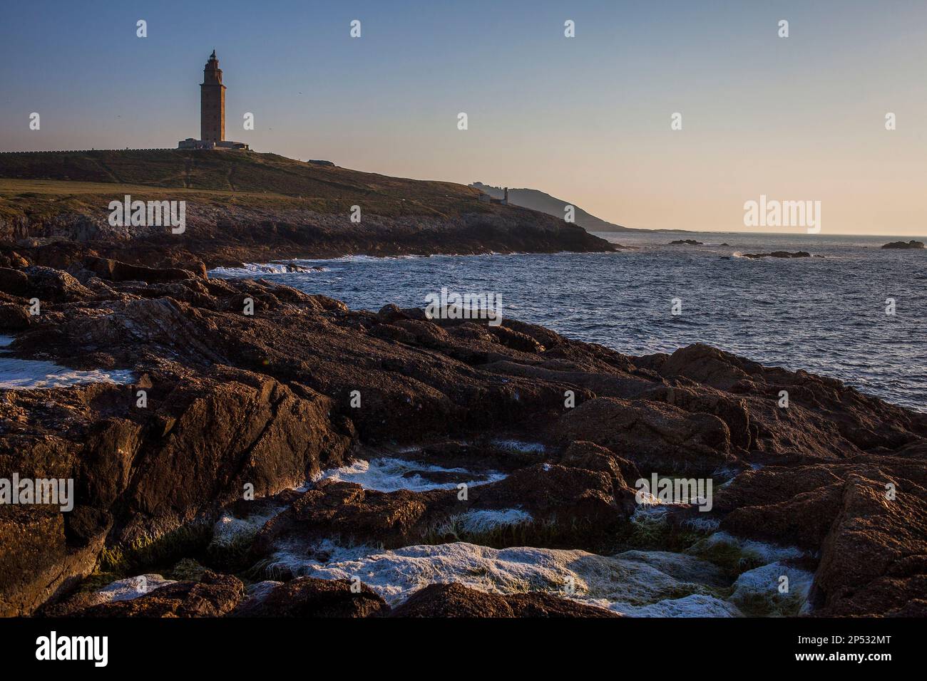 Tower of Hercules, Roman lighthouse, from Punta Herminia gardens ...