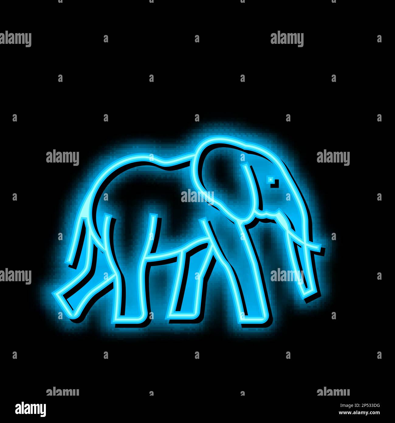 elephant animal in zoo neon glow icon illustration Stock Vector Image ...