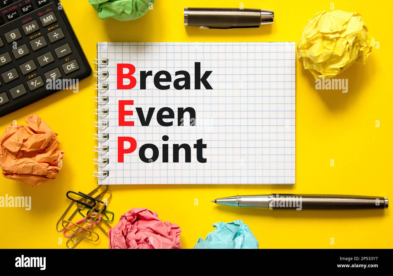 BEP break even point symbol. Concept words BEP break even point on ...