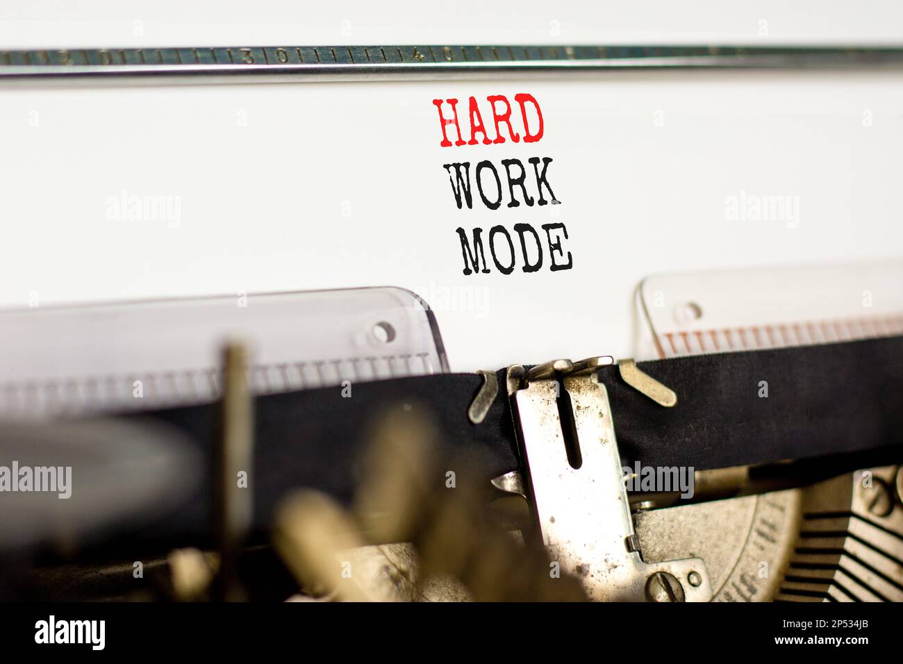 Hard work mode symbol. Concept words Hard work mode on white paper ...