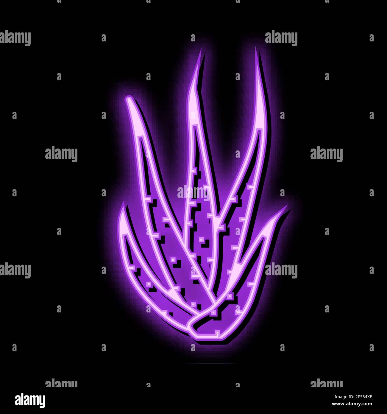 green aloe vera neon glow icon illustration Stock Vector Image & Art ...