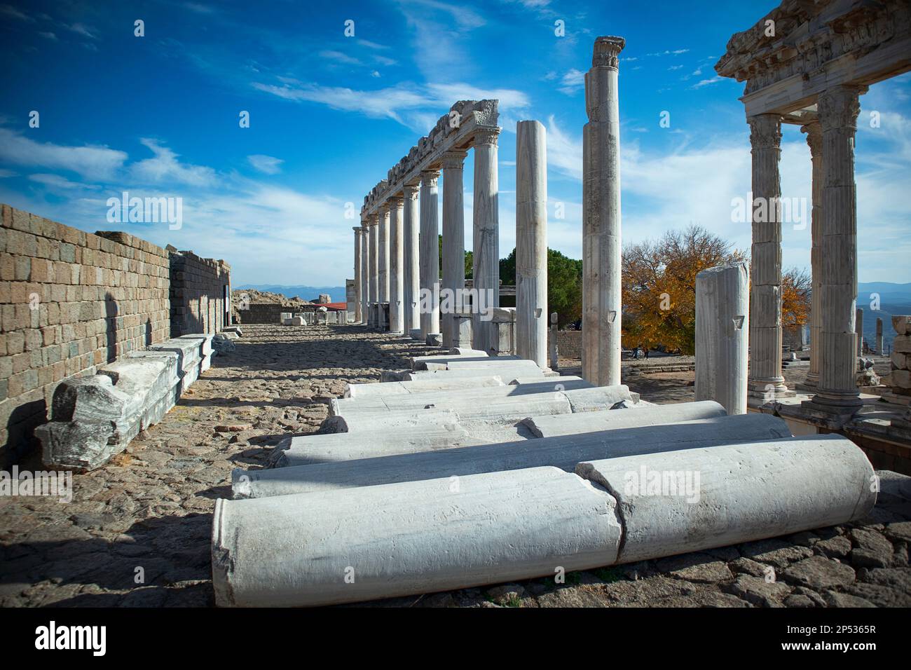 The Acropolis of Pergamon Ancient City Ruins in Bergama, Izmir, Turkey ...