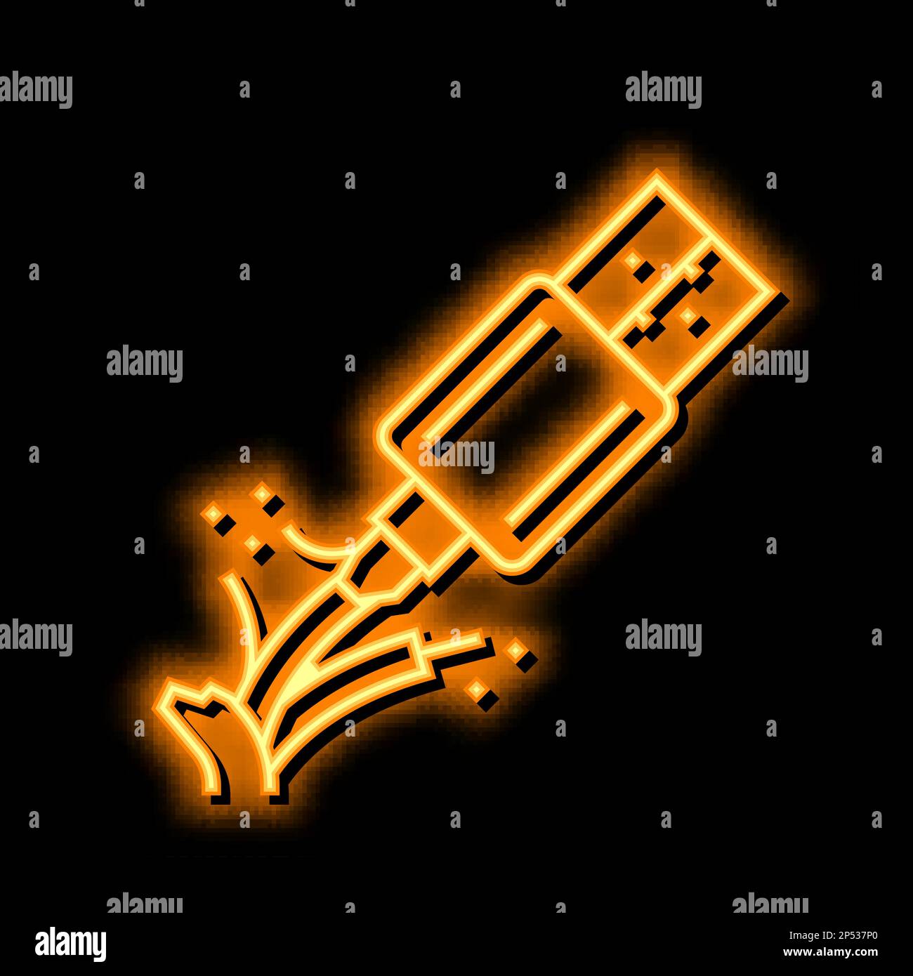 broken cable usb neon glow icon illustration Stock Vector Image & Art ...