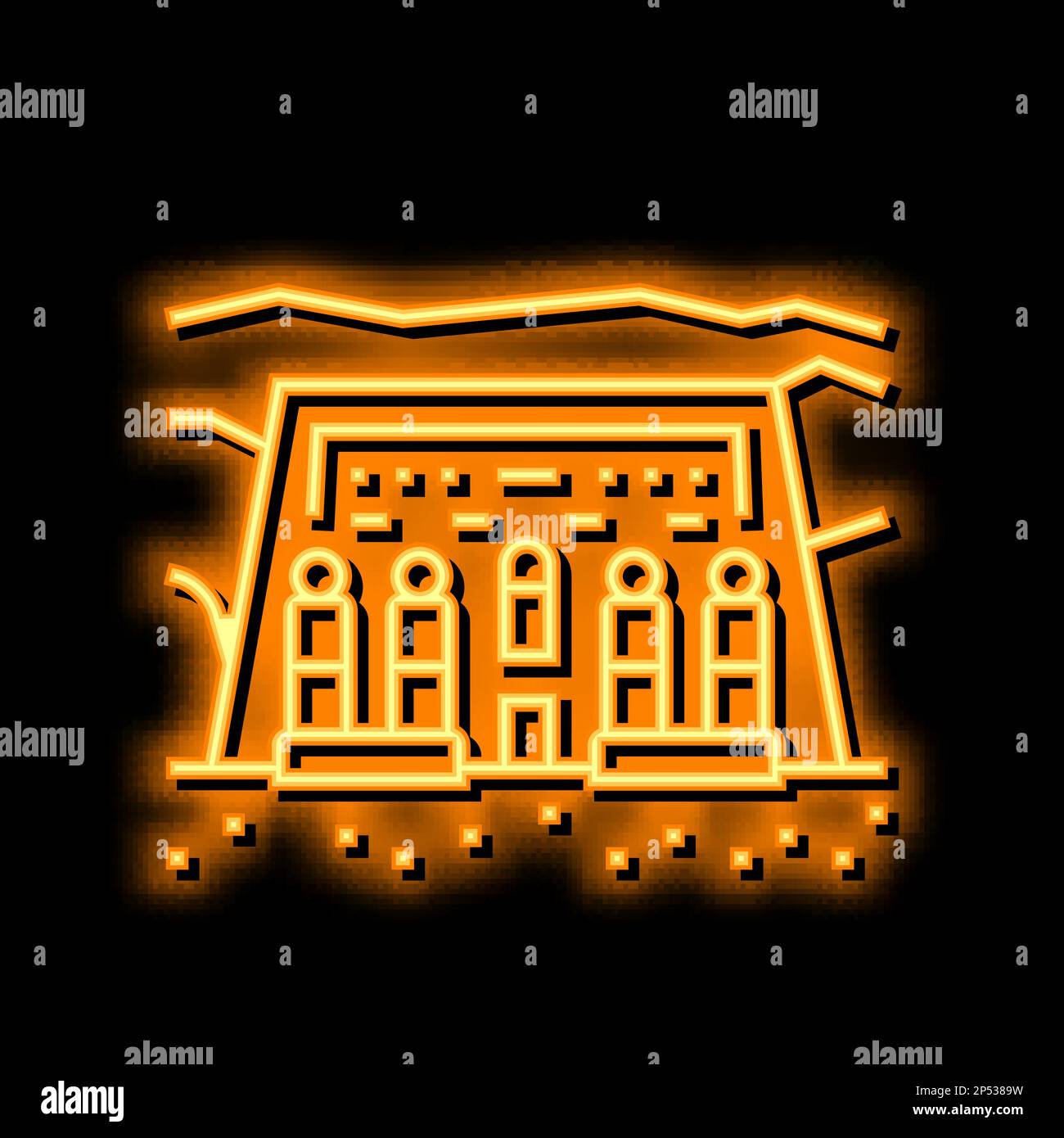 ancient egypt abu simbel neon glow icon illustration Stock Vector Image ...