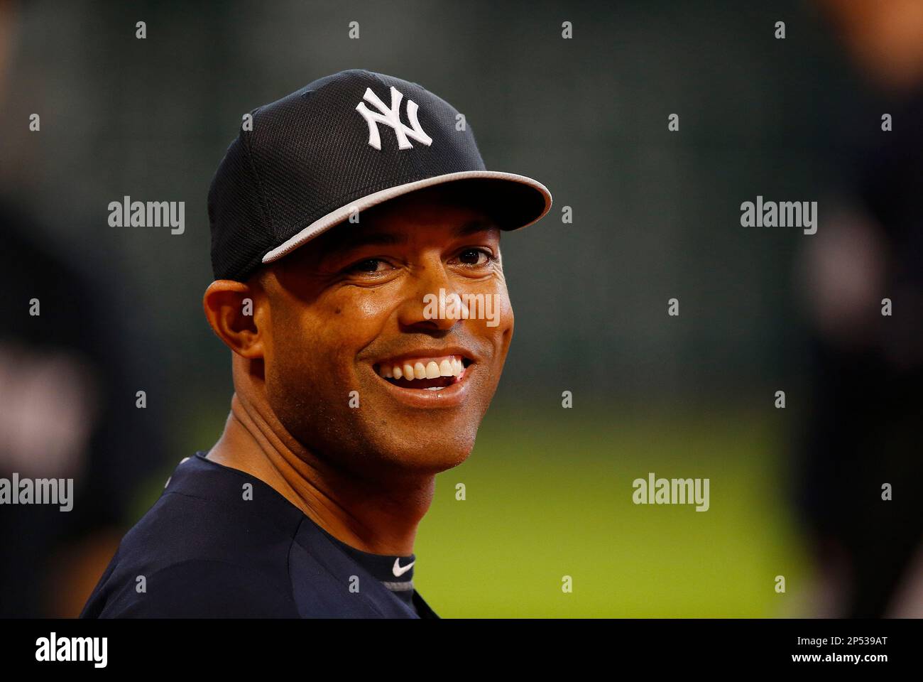 New York Yankees relief pitcher Mariano Rivera (42) smiles prior to an ...