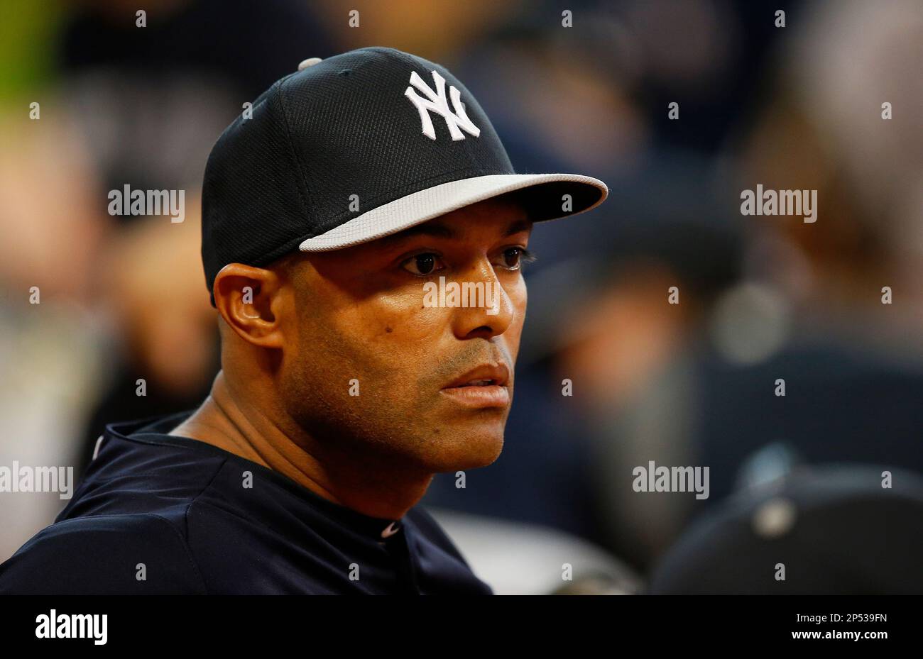 New York Yankees relief pitcher Mariano Rivera (42) looks on prior to ...