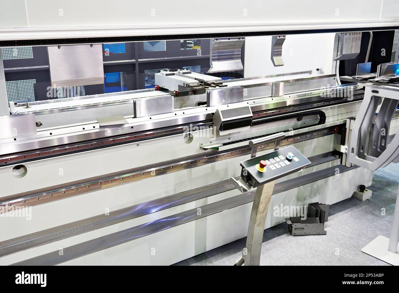 Hydraulic sheet bending machine with control panel Stock Photo - Alamy
