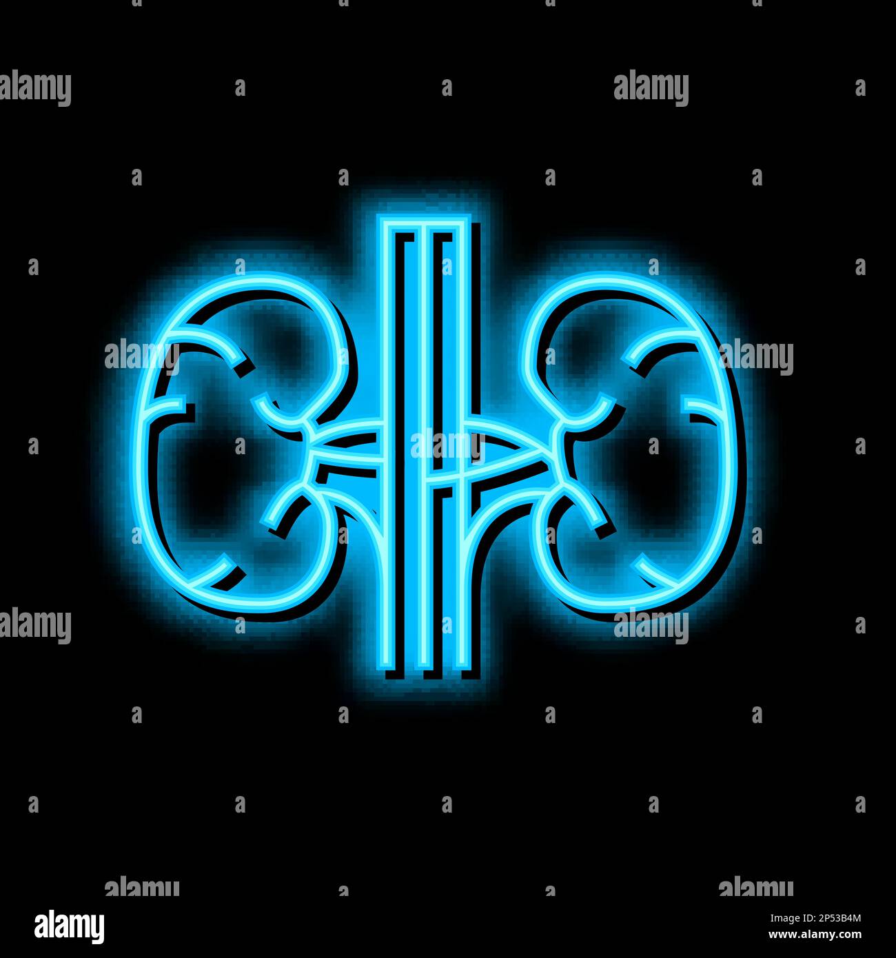 kidney human organ neon glow icon illustration Stock Vector Image & Art ...