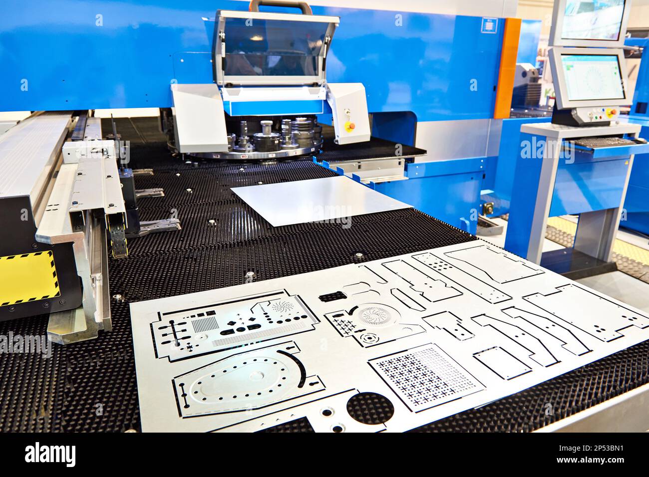 Modern turret punch press sheet metal Stock Photo - Alamy