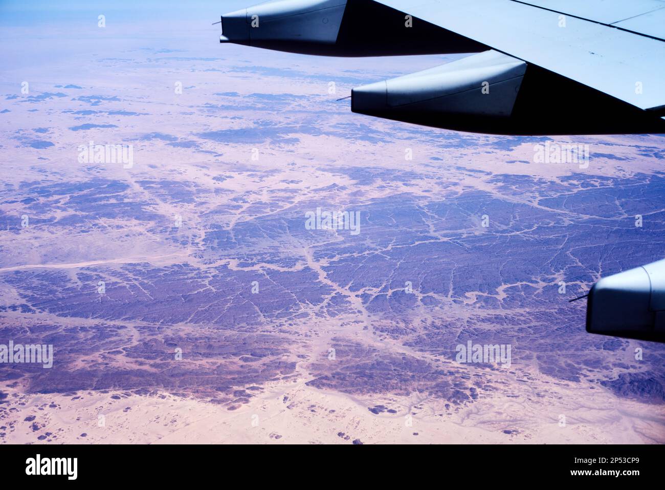 View out of an airplane window on the Sahara Desert Stock Photo - Alamy