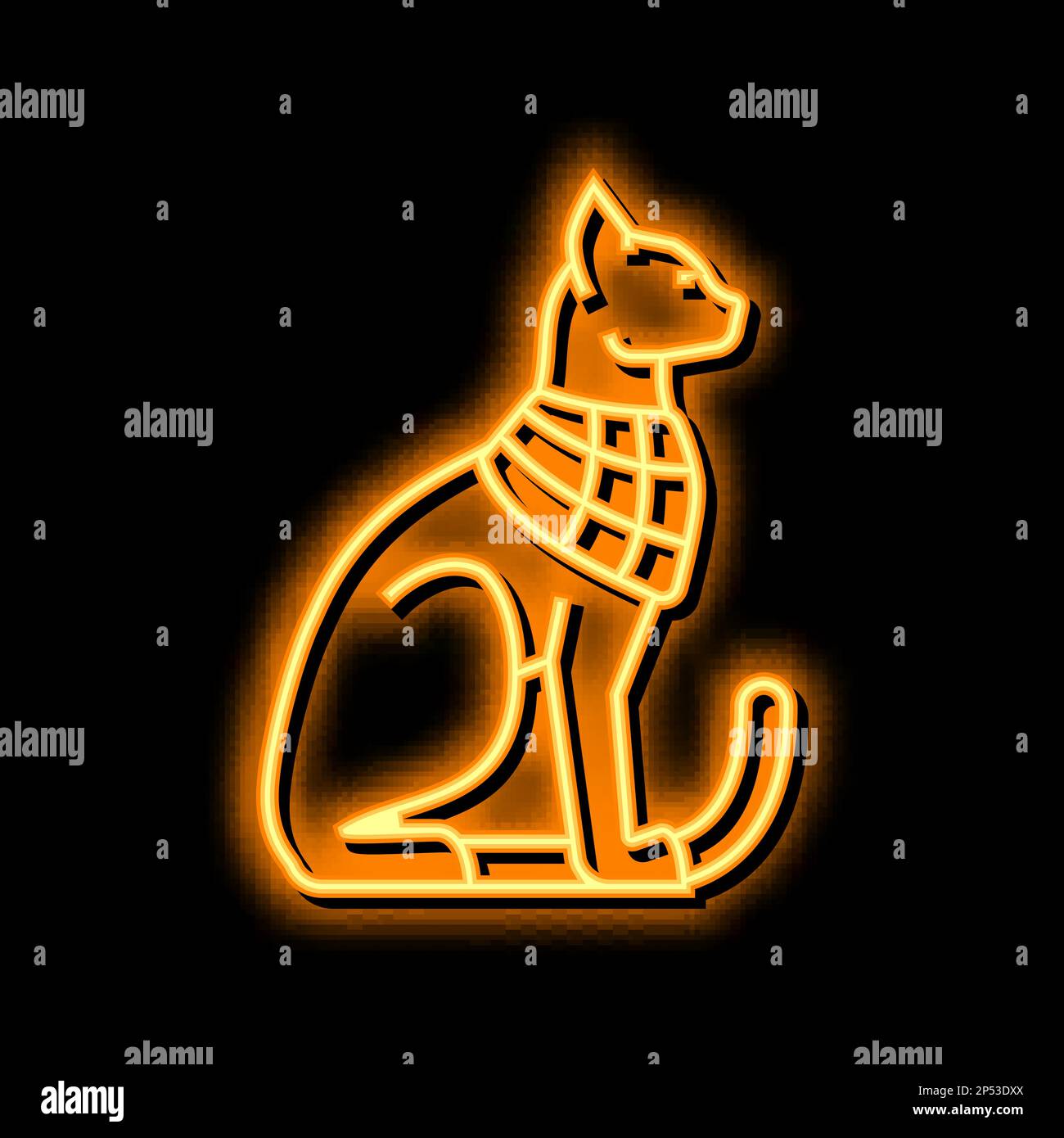 cat egypt animal neon glow icon illustration Stock Vector Image & Art ...