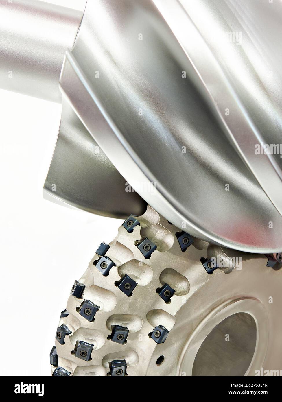 Mill for processing a screw rotor Stock Photo - Alamy