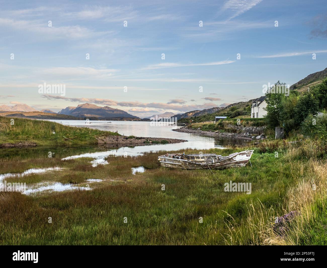 Settlement of Brae near Midtown on the banks of Loch Ewe on the B8057 ...