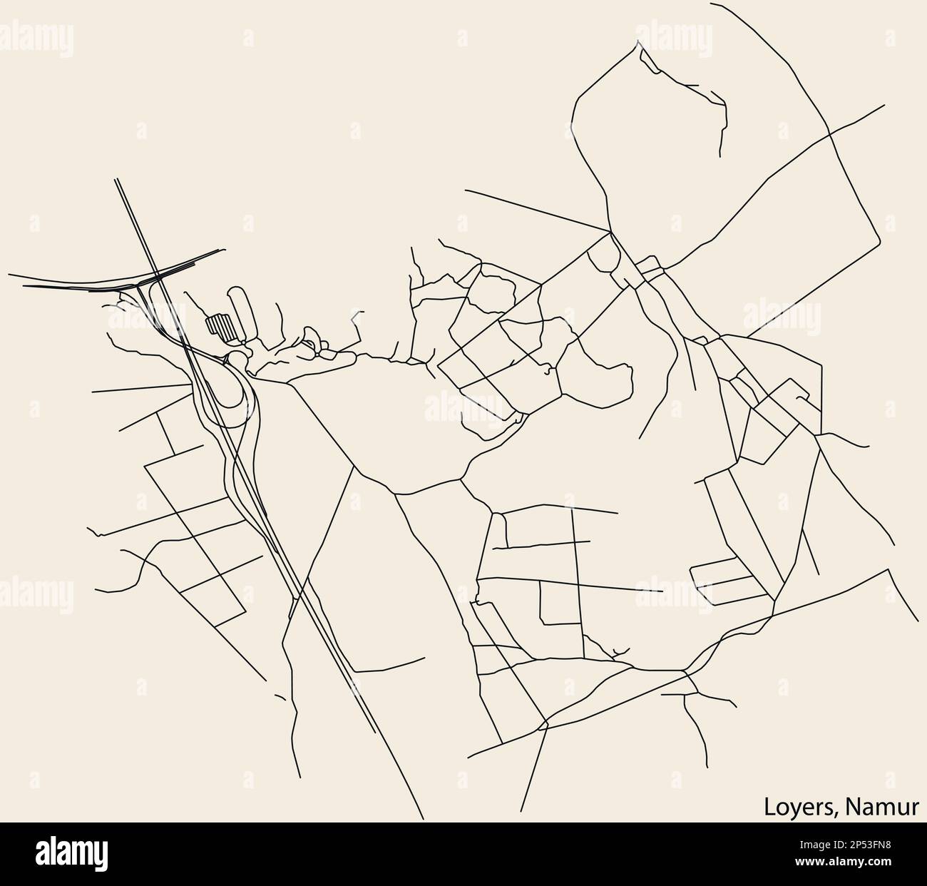 Street roads map of the LOYERS DISTRICT, NAMUR Stock Vector Image & Art ...