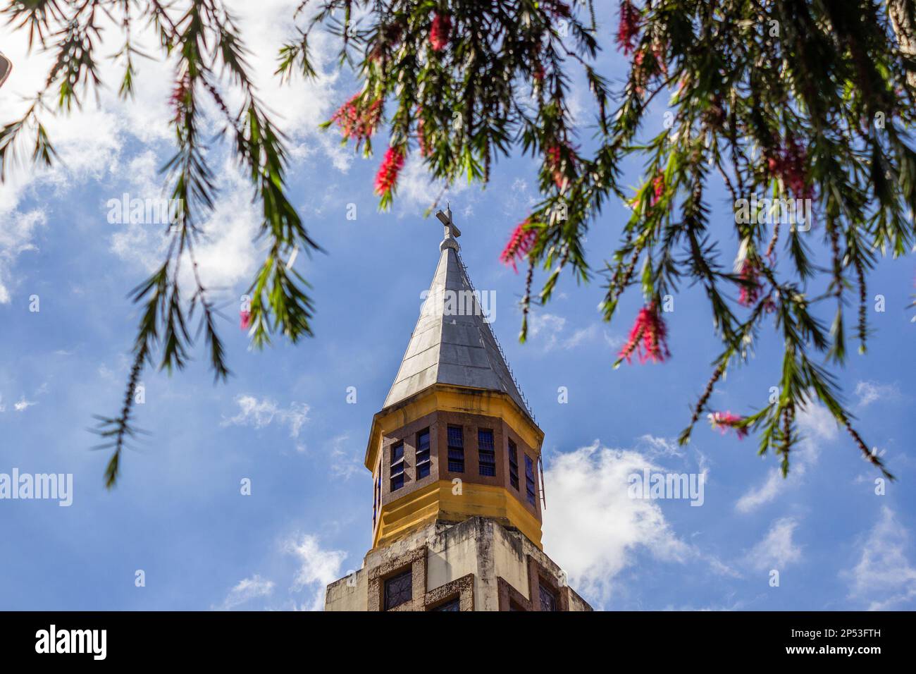 Goiania, Goias, Brazil – March 05, 2023:The top of the tower of the ...