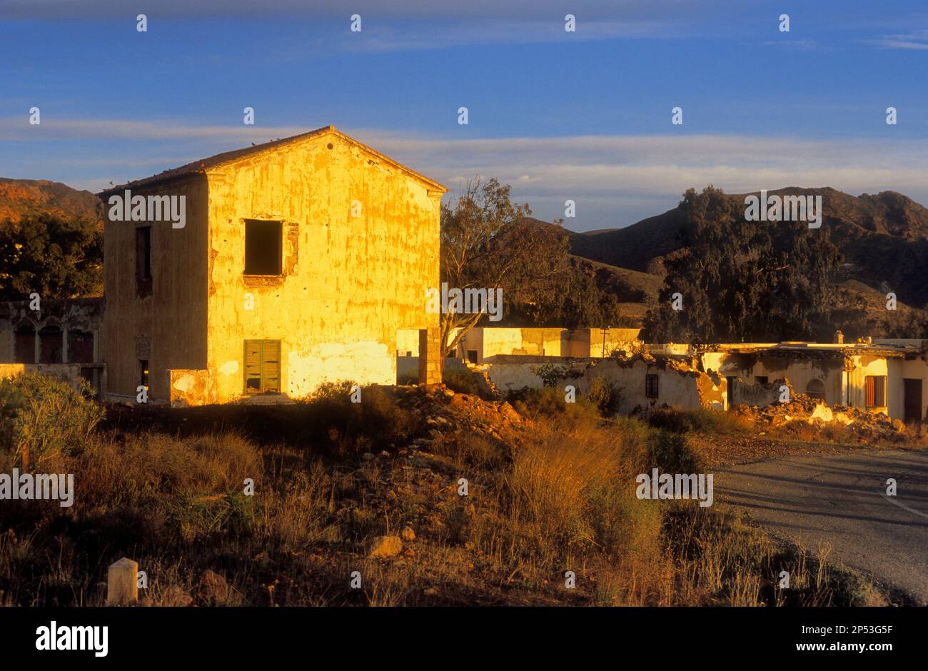 Rodalquilar.Abandoned houses of the miners.Cabo de Gata-Nijar Natural ...