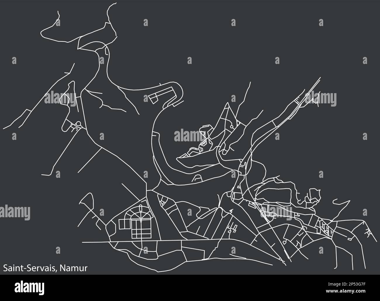 Street roads map of the SAINT-SERVAIS DISTRICT, NAMUR Stock Vector ...