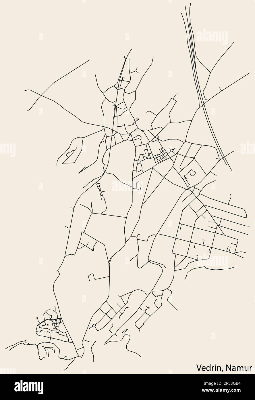 Street roads map of the VEDRIN DISTRICT, NAMUR Stock Vector Image & Art ...