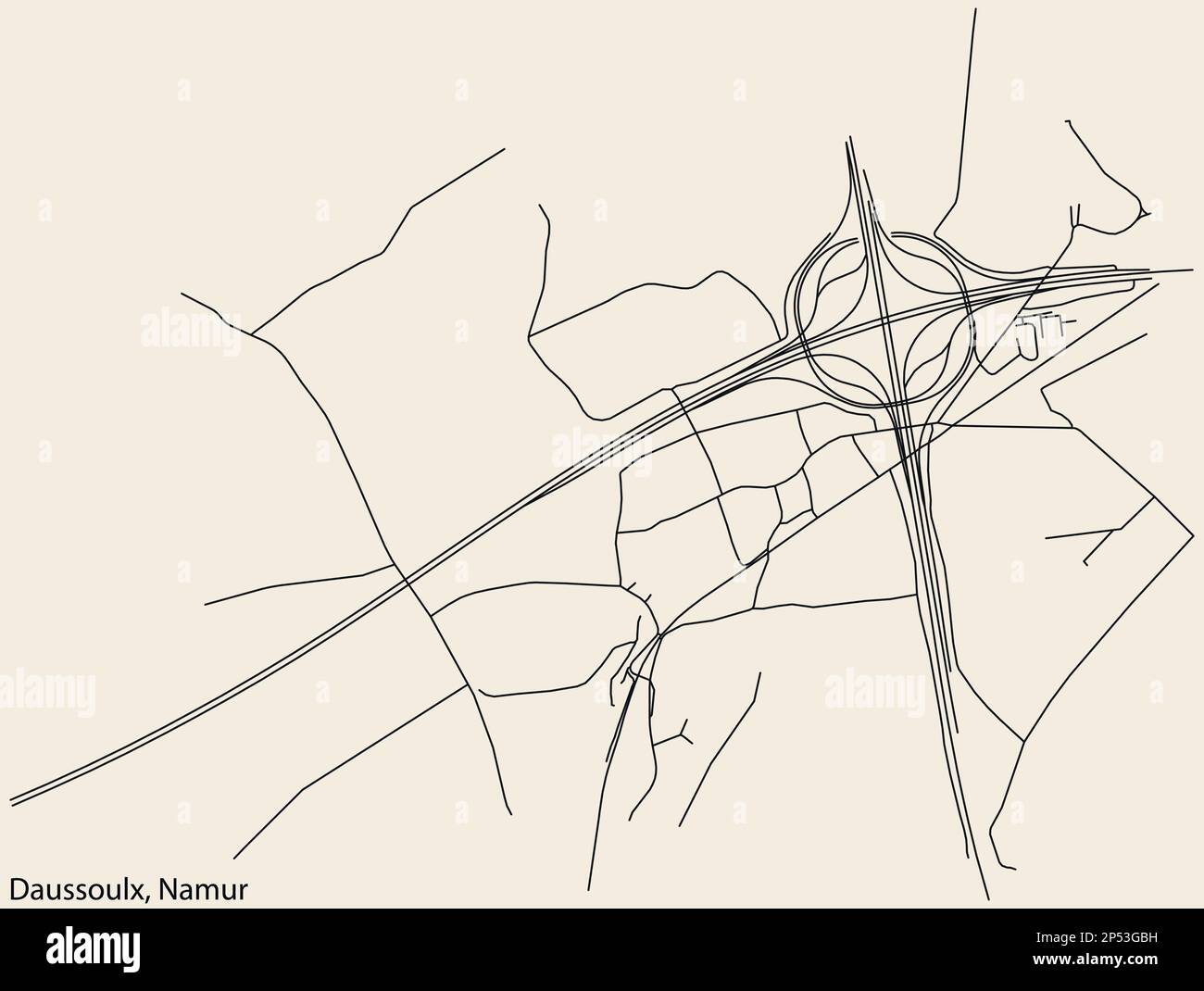 Street roads map of the DAUSSOULX DISTRICT, NAMUR Stock Vector Image ...