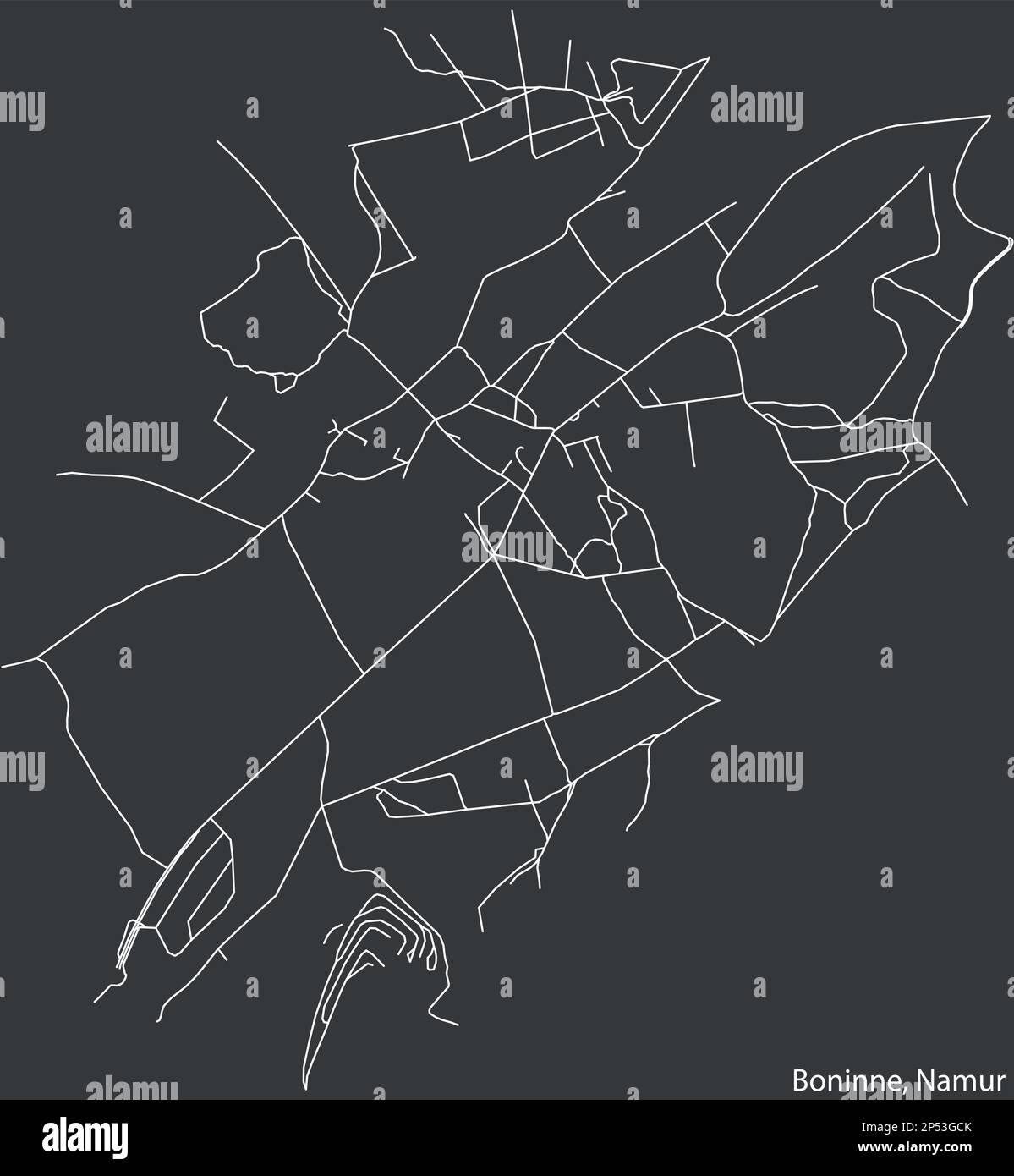 Street roads map of the BONINNE DISTRICT, NAMUR Stock Vector Image ...