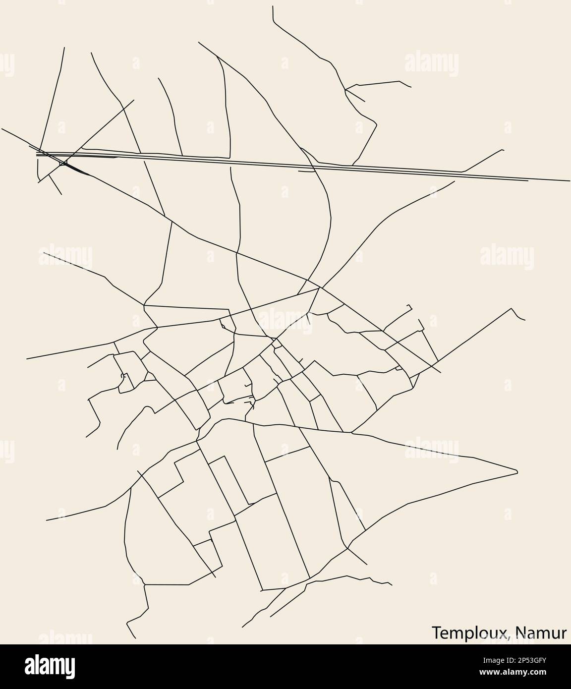 Street roads map of the TEMPLOUX DISTRICT, NAMUR Stock Vector Image ...