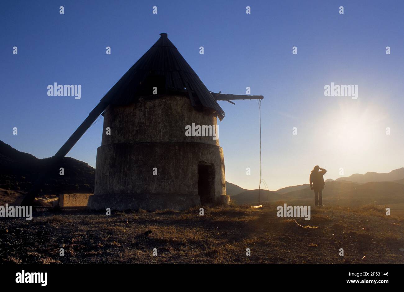 Ruins of an old mill in Campillo de Genoveses.Cabo de Gata-Nijar ...