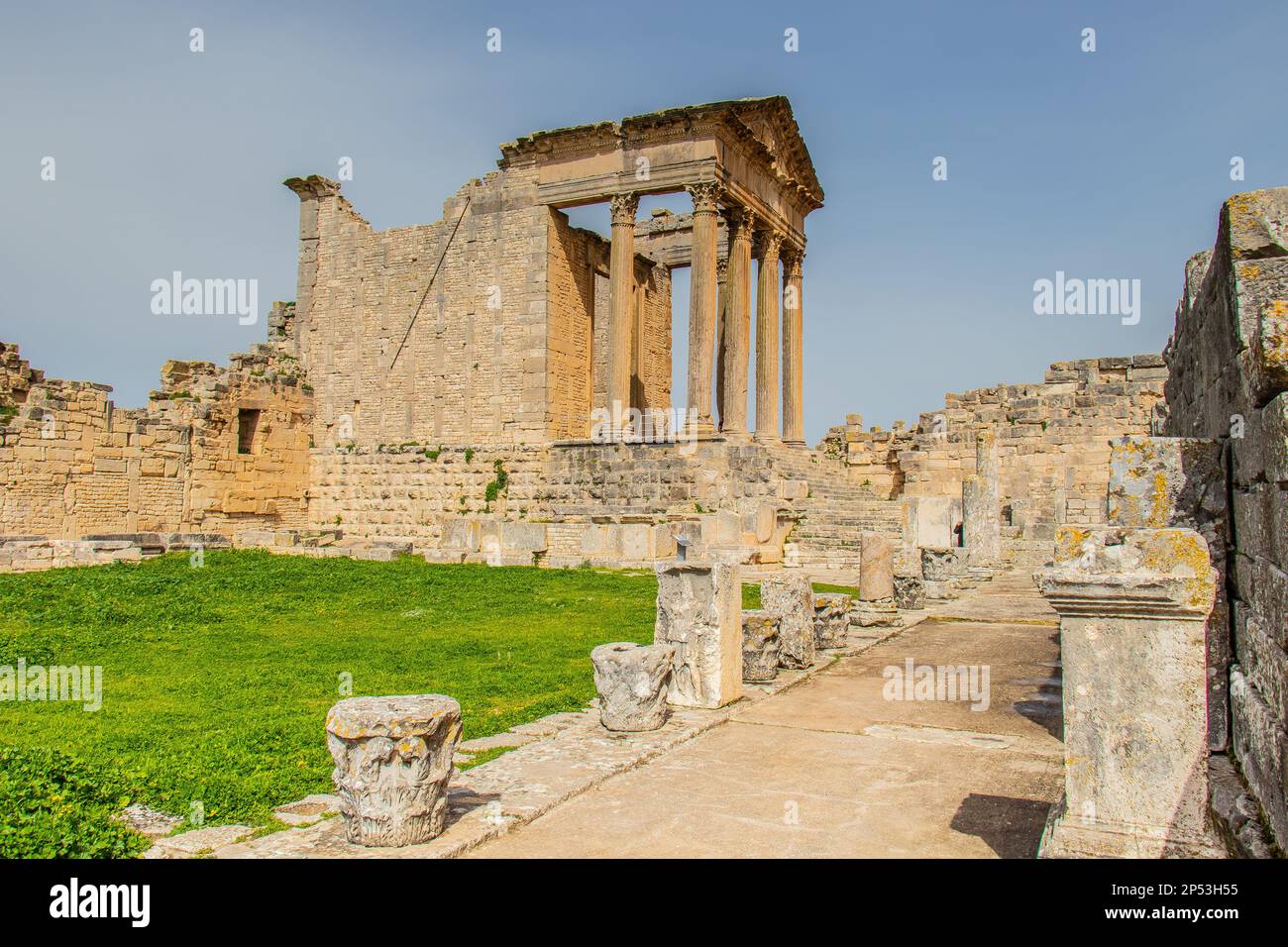 The famous Dougga archaeological site in Tunisia, Africa. World ...