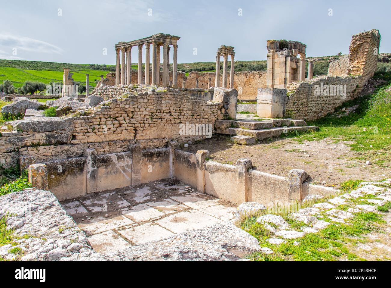 The famous Dougga archaeological site in Tunisia, Africa. World ...