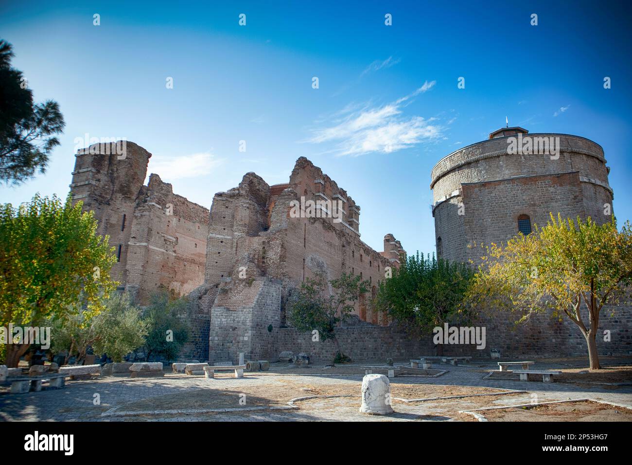The Red Basilica ruins in Bergama, Turkey. Temple of the Egyptian Gods ...