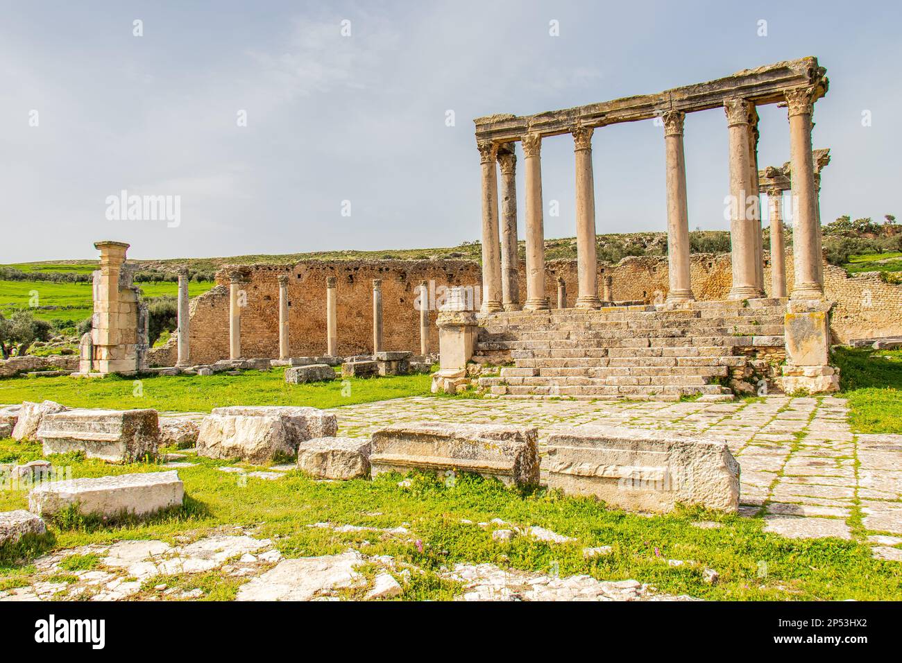 The famous Dougga archaeological site in Tunisia, Africa. World ...