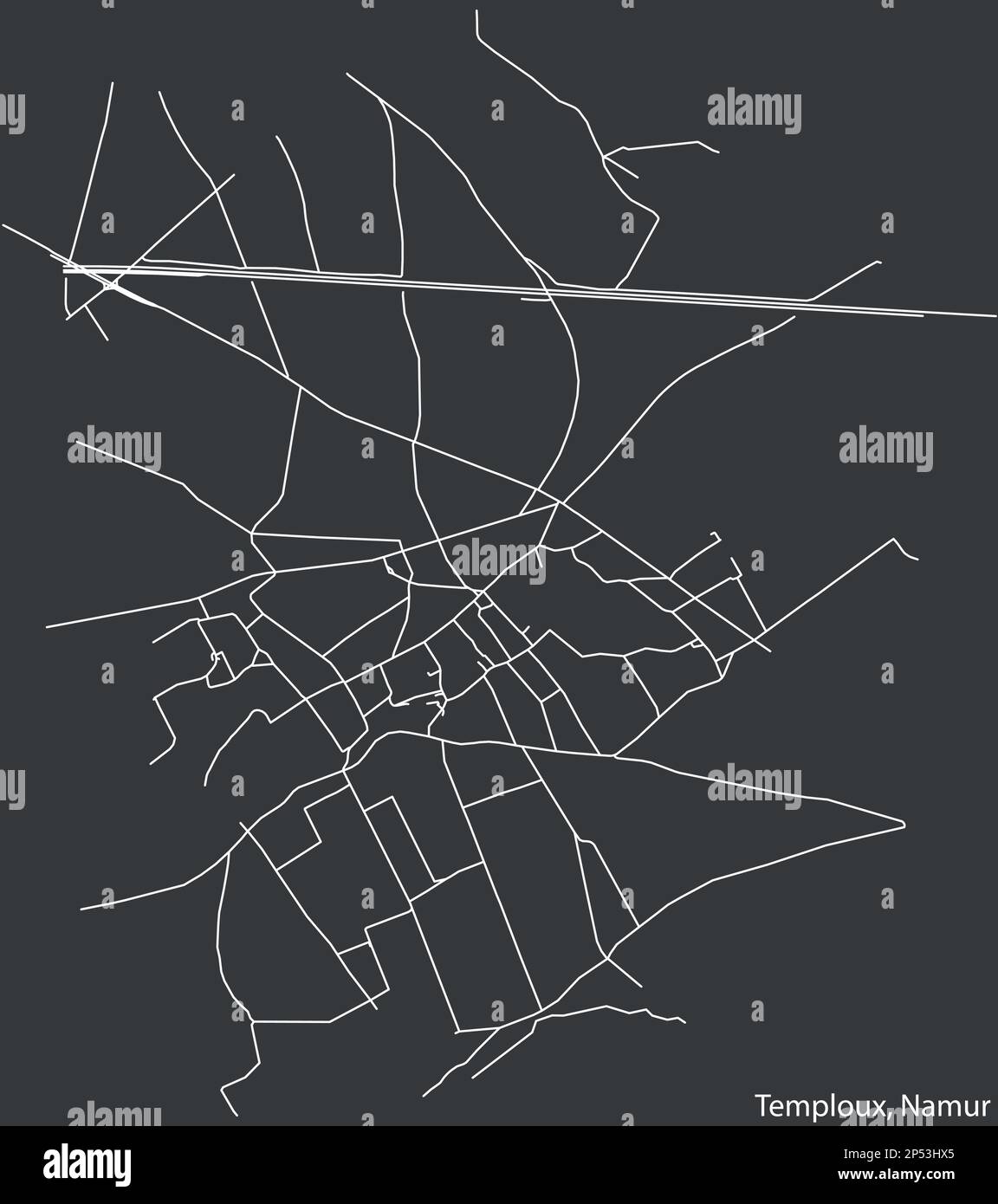Street roads map of the TEMPLOUX DISTRICT, NAMUR Stock Vector Image ...