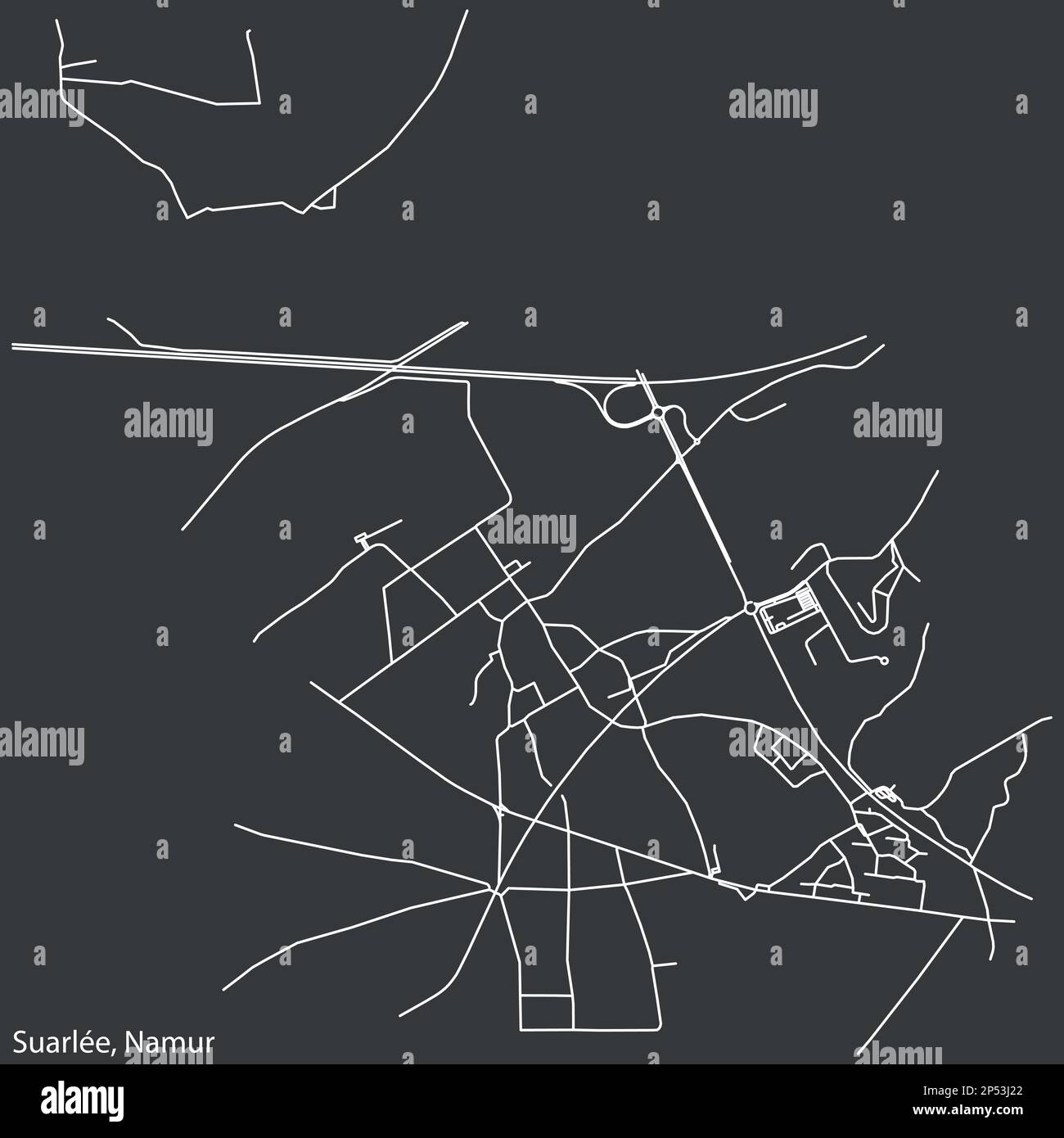 Street roads map of the SUARLÉE DISTRICT, NAMUR Stock Vector Image ...