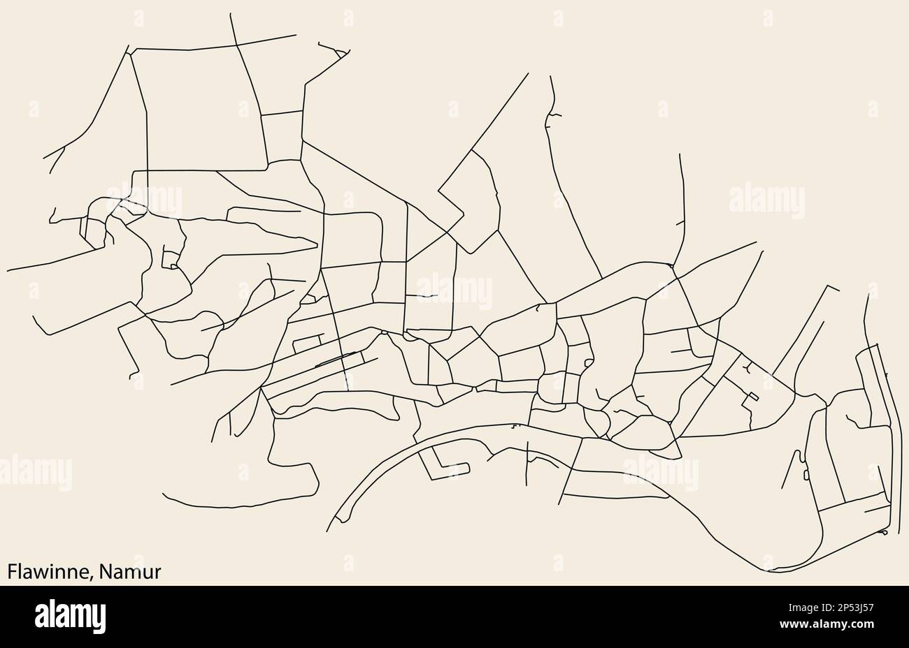 Street roads map of the FLAWINNE DISTRICT, NAMUR Stock Vector Image ...