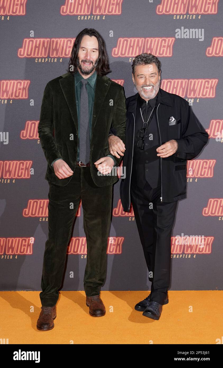 Keanu Reeves (left) and Ian McShane attending the gala screening of ...