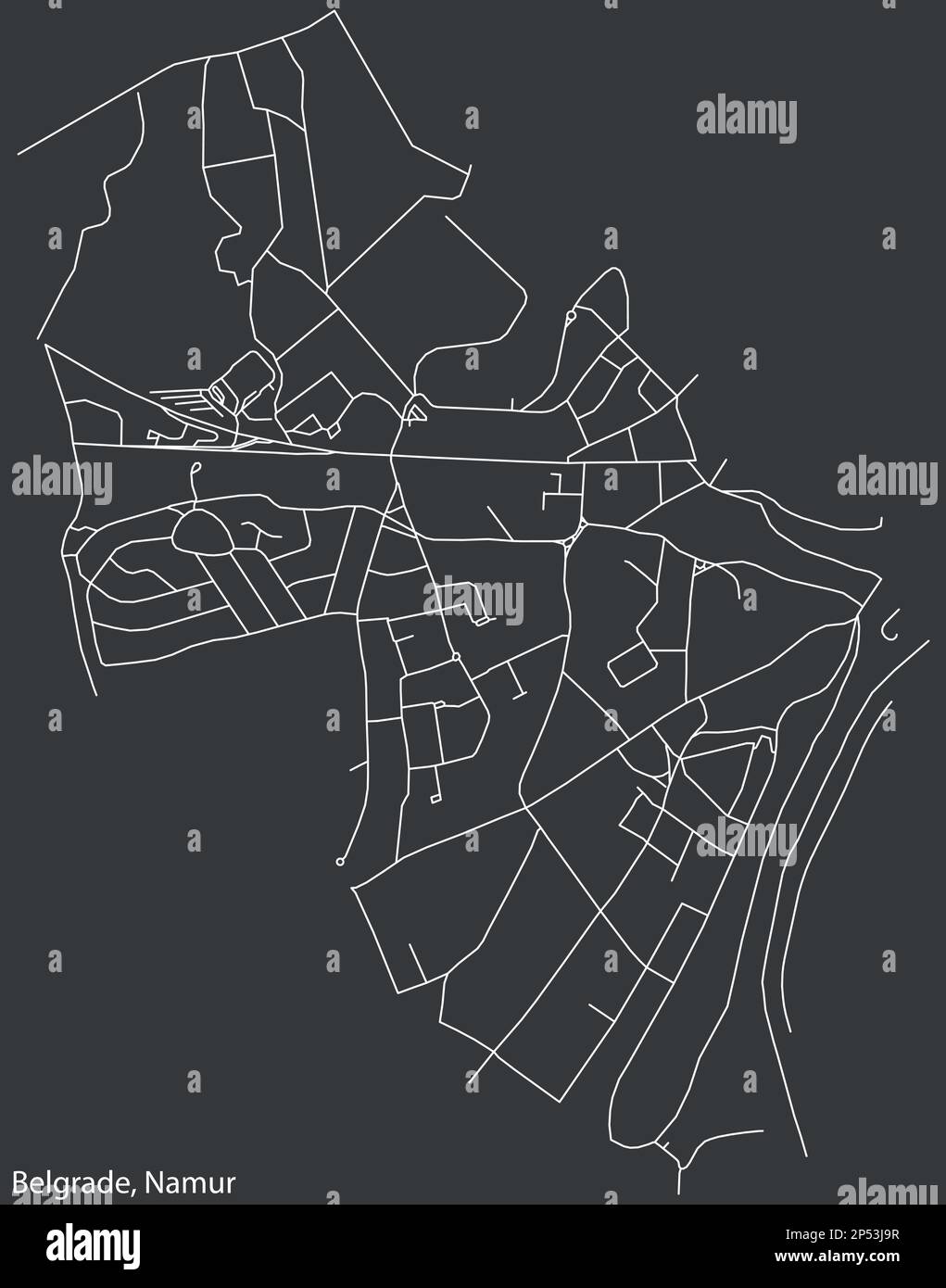 Street roads map of the BELGRADE DISTRICT, NAMUR Stock Vector Image ...