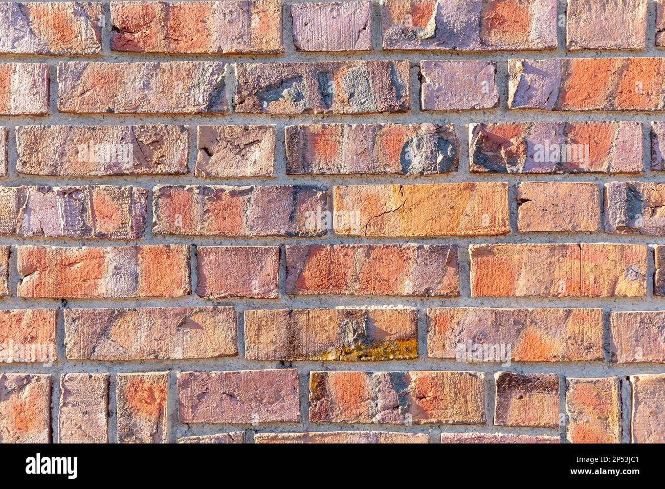 pattern of harmonic mixed color brick wall background Stock Photo - Alamy