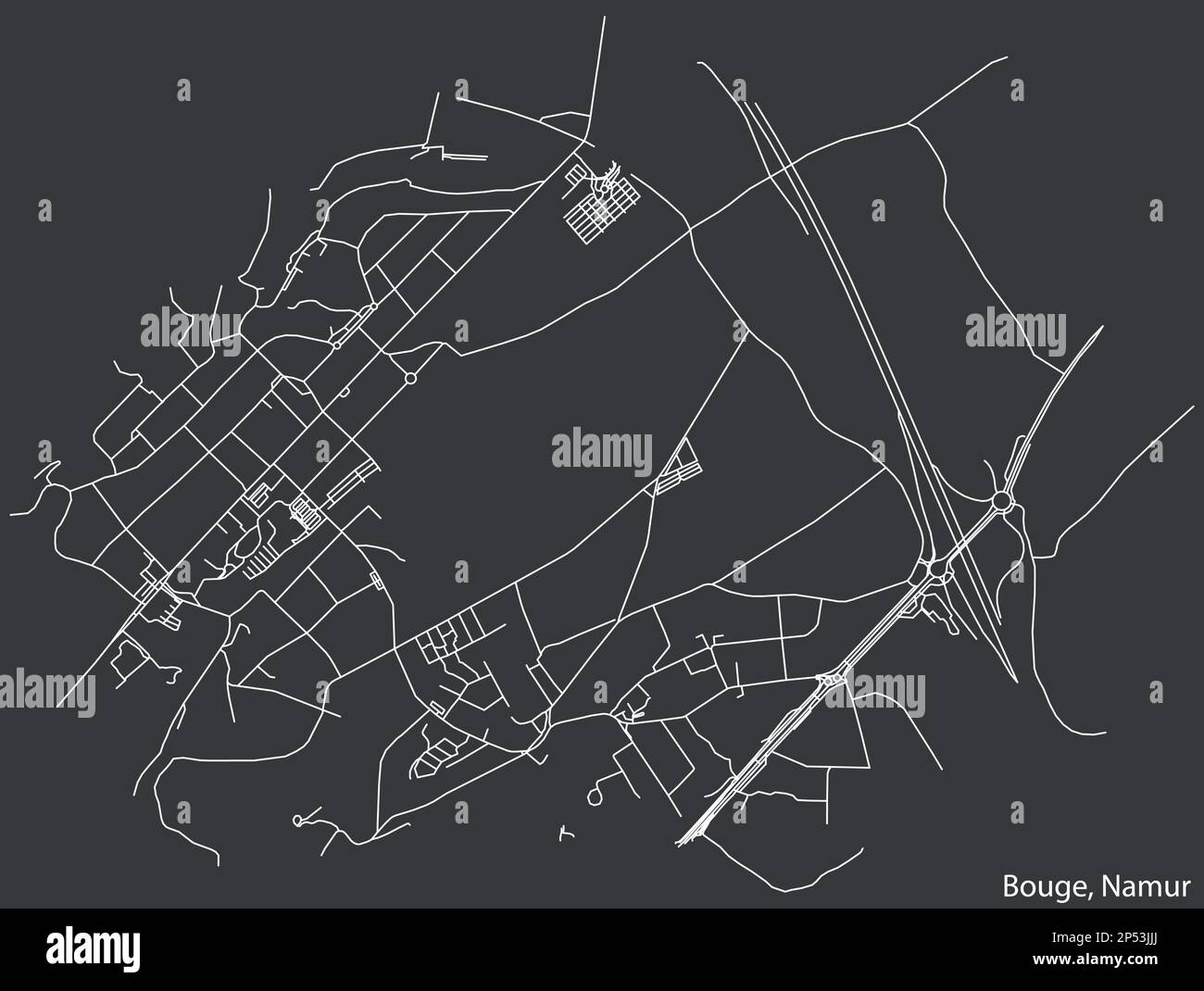 Street roads map of the BOUGE DISTRICT, NAMUR Stock Vector Image & Art ...