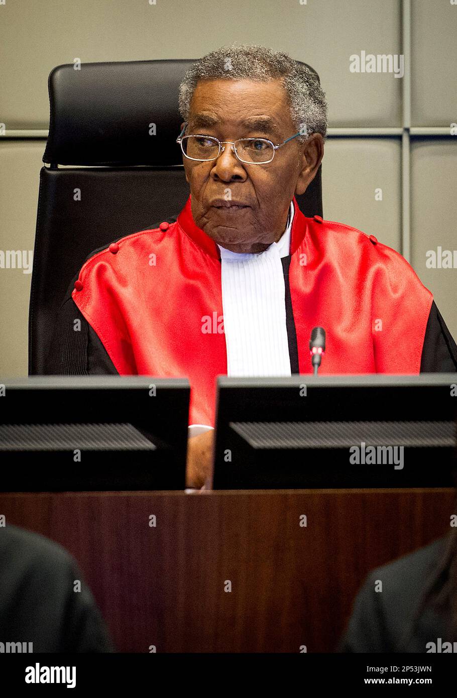 President judge George Gelaga King awaits the start of the appeal ...