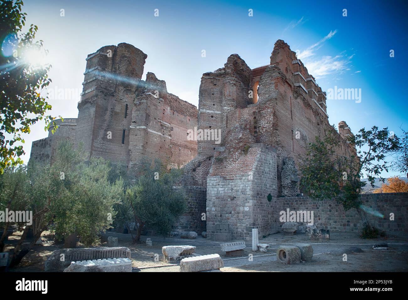 The Red Basilica ruins in Bergama, Turkey. Temple of the Egyptian Gods ...