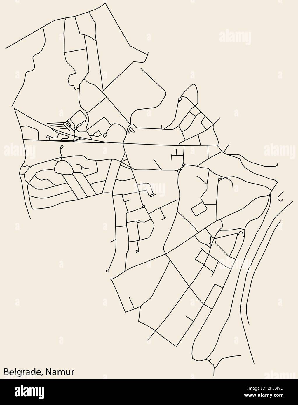 Street roads map of the BELGRADE DISTRICT, NAMUR Stock Vector Image ...