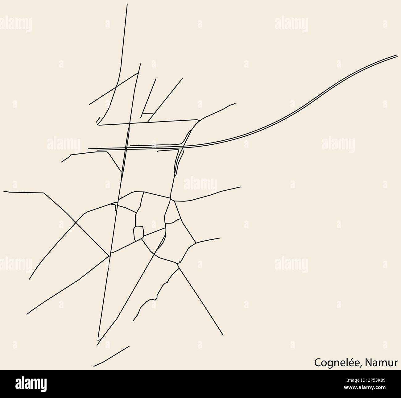 Street roads map of the COGNELÉE DISTRICT, NAMUR Stock Vector Image ...