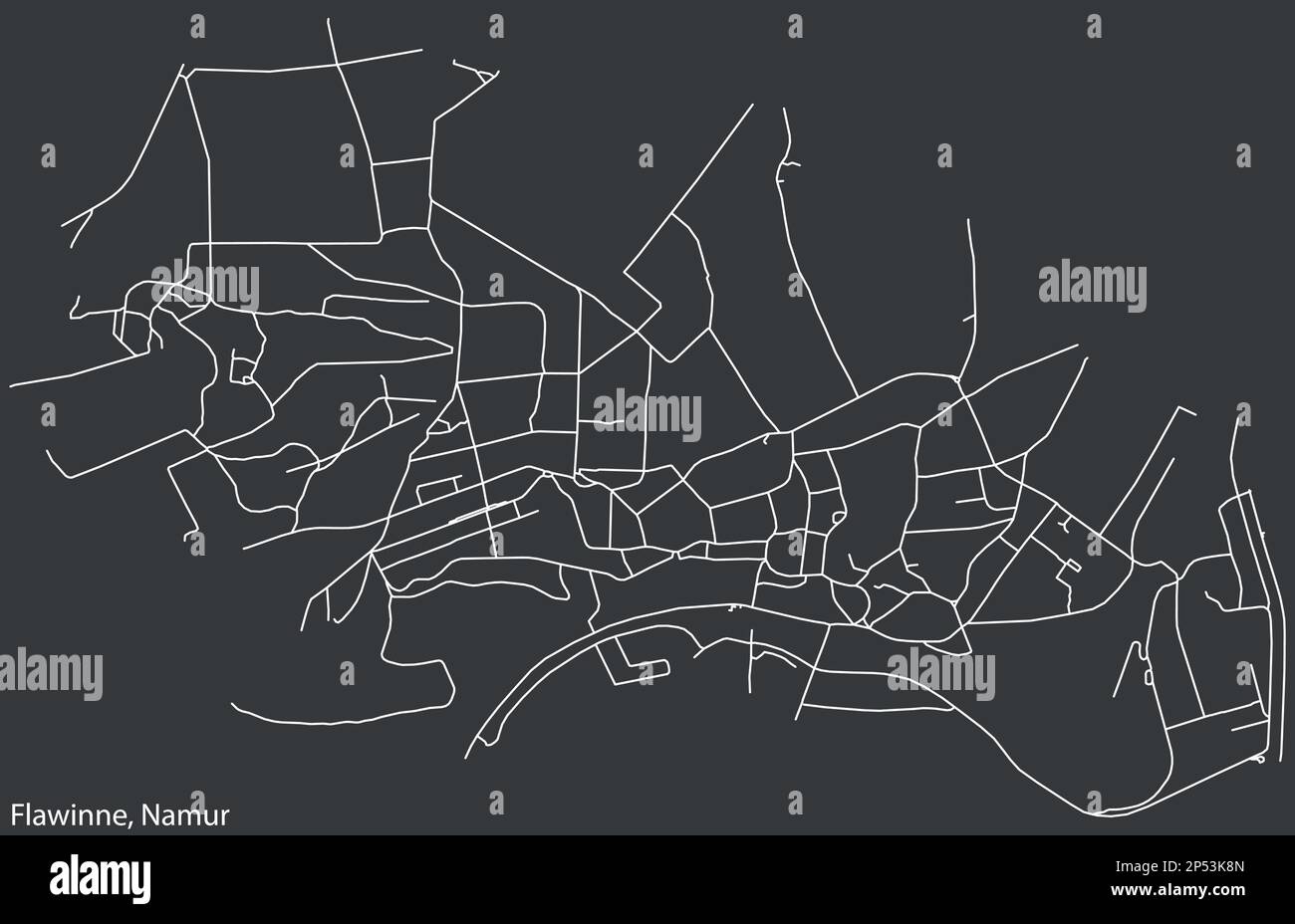 Street roads map of the FLAWINNE DISTRICT, NAMUR Stock Vector Image ...