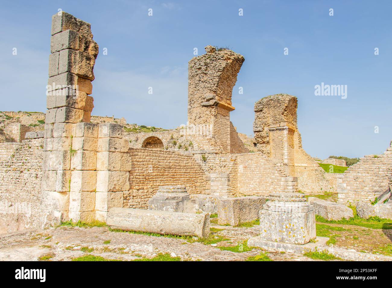 The famous Dougga archaeological site in Tunisia, Africa. World ...