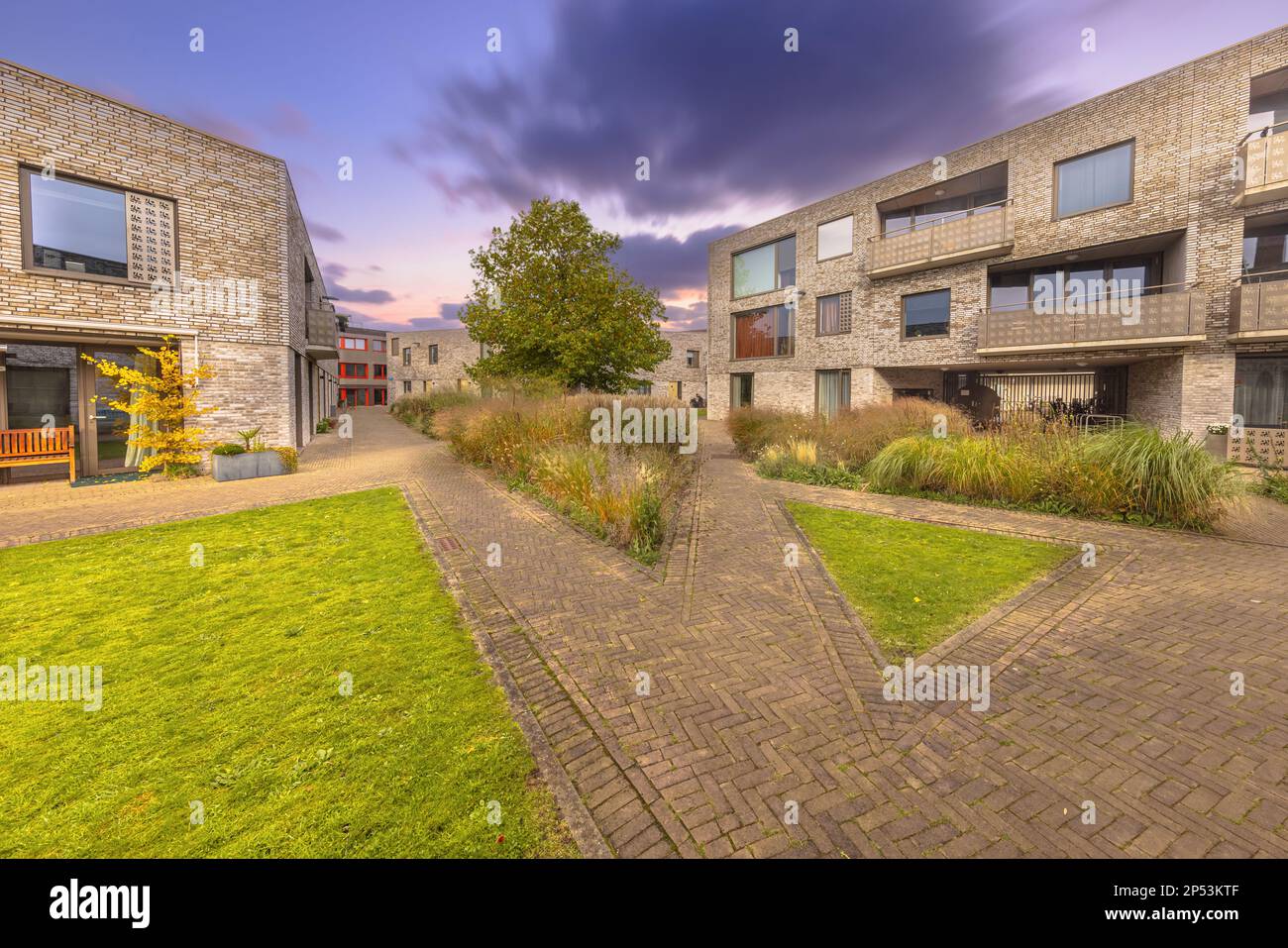 Modern living community in the dutch city of Groningen. Contemporary ...